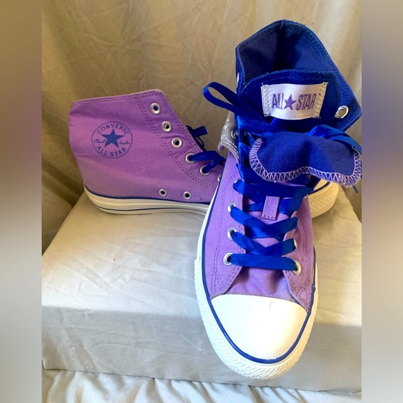 Converse | Shoes | Converse Double Layer Hitops Lavender Blue Silver ...